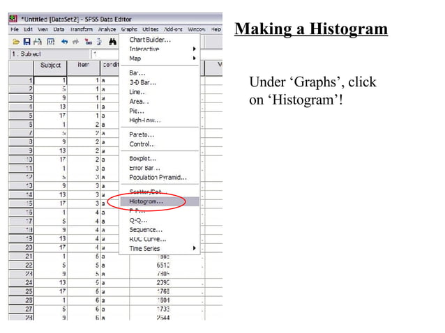 Creating a Histogram in SPSS | PPT