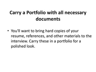 Creating a-job-interview-portfolio | PPTX