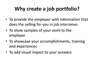 Creating a-job-interview-portfolio | PPTX