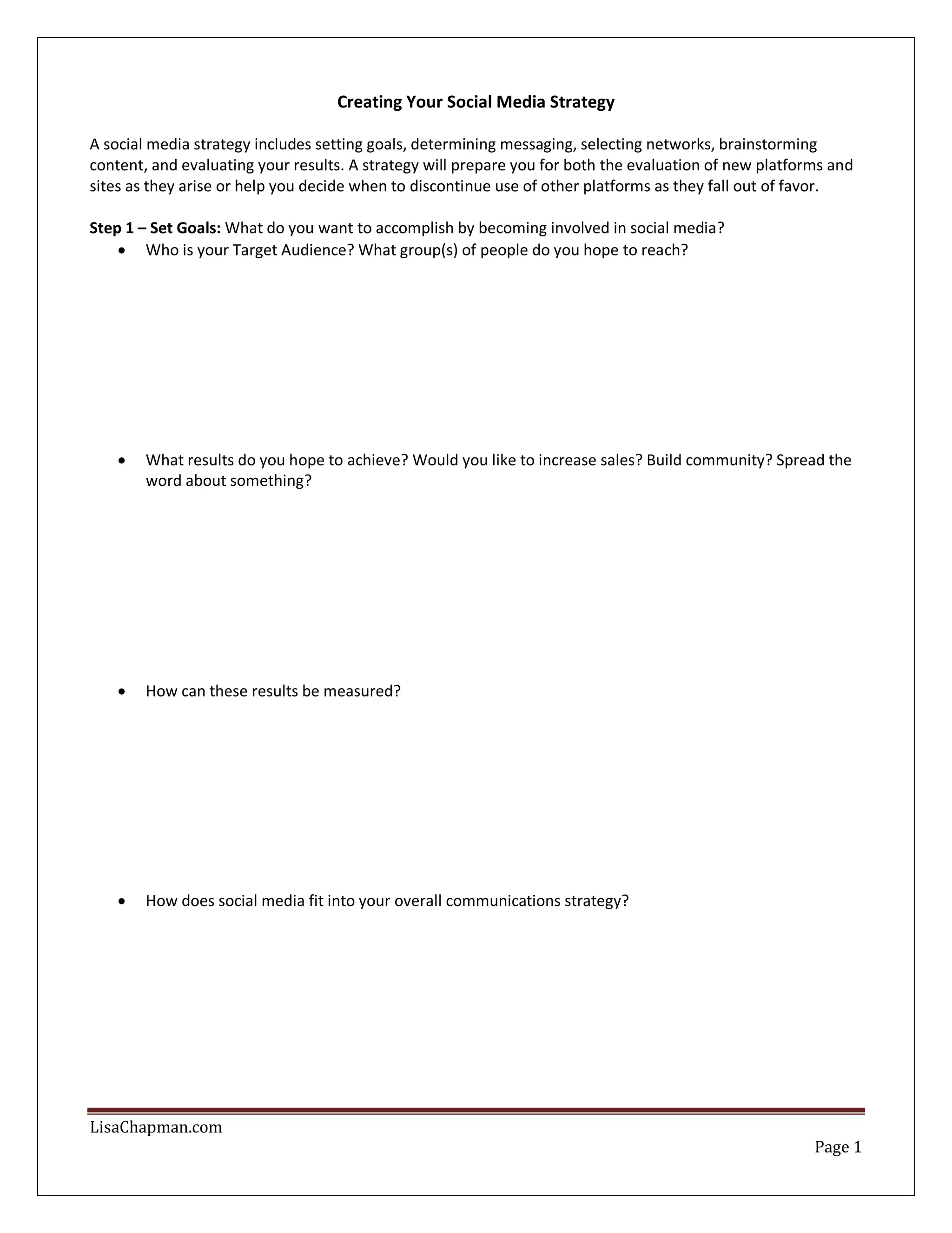 Creating a-social-media-strategy-worksheet | PDF