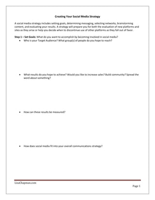 Creating a-social-media-strategy-worksheet | PDF