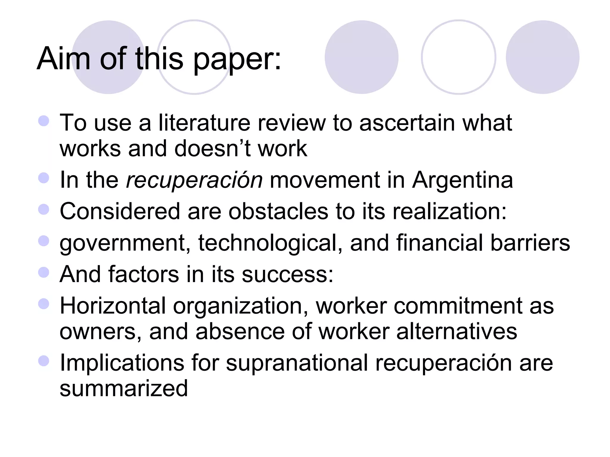 Creating a Space of Resistance to Globalization | PPT