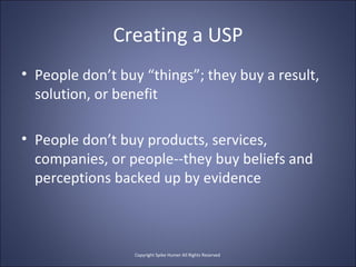 Creating A Unique Selling Proposition (Usp) | PPT