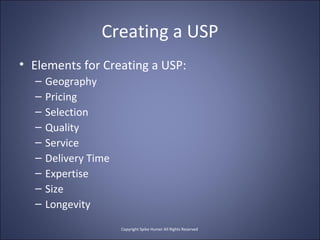 Creating A Unique Selling Proposition (Usp) | PPT