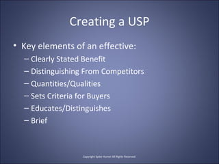 Creating A Unique Selling Proposition (Usp) | PPT