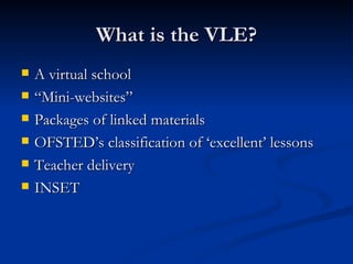 Creating A VLE Project | PPT