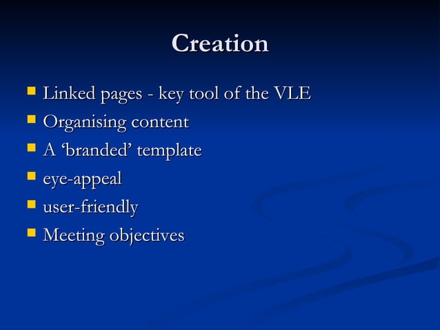 Creating A VLE Project | PPT | Education
