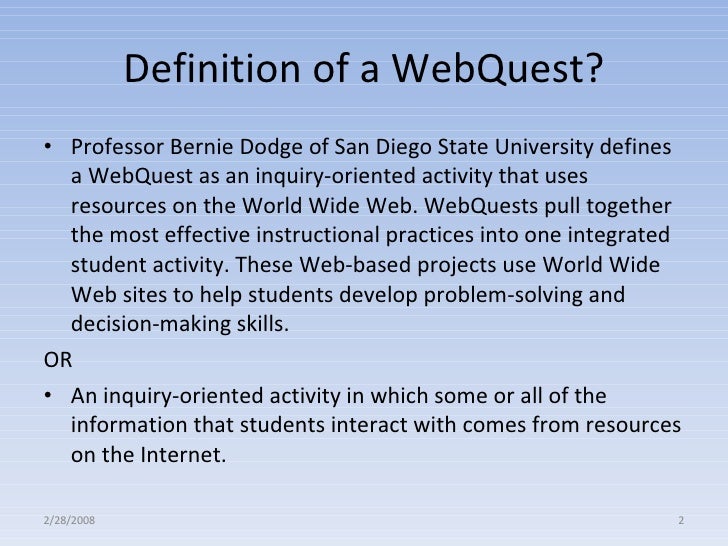 Webquest Definition