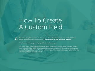 NetSuite Tip: Creating Custom Fields In NetSuite | PPT