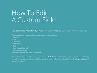 NetSuite Tip: Creating Custom Fields In NetSuite | PPT