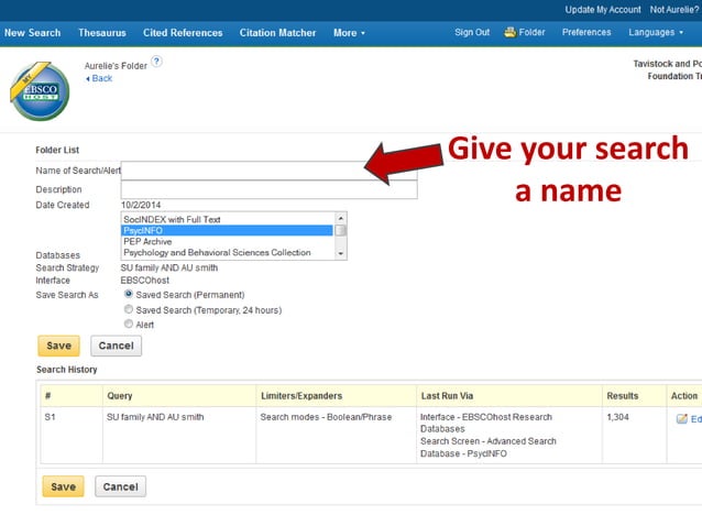 Creating an EBSCOhost account | PPTX | Technology & Computing