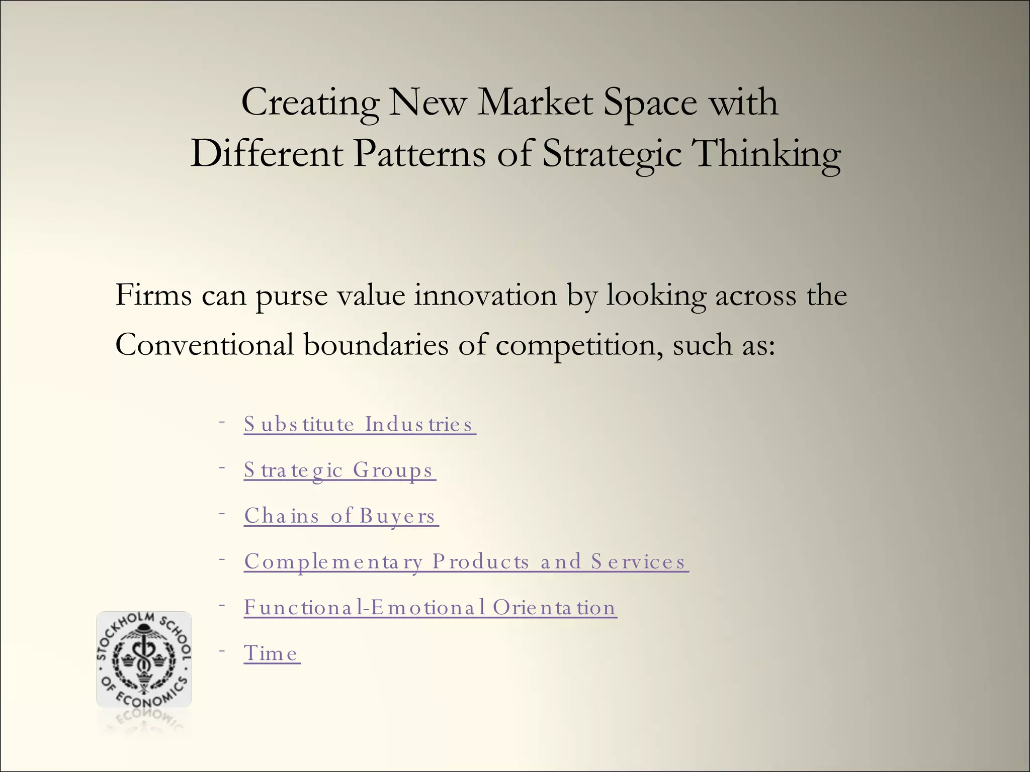 Creating New Market Space | PPT