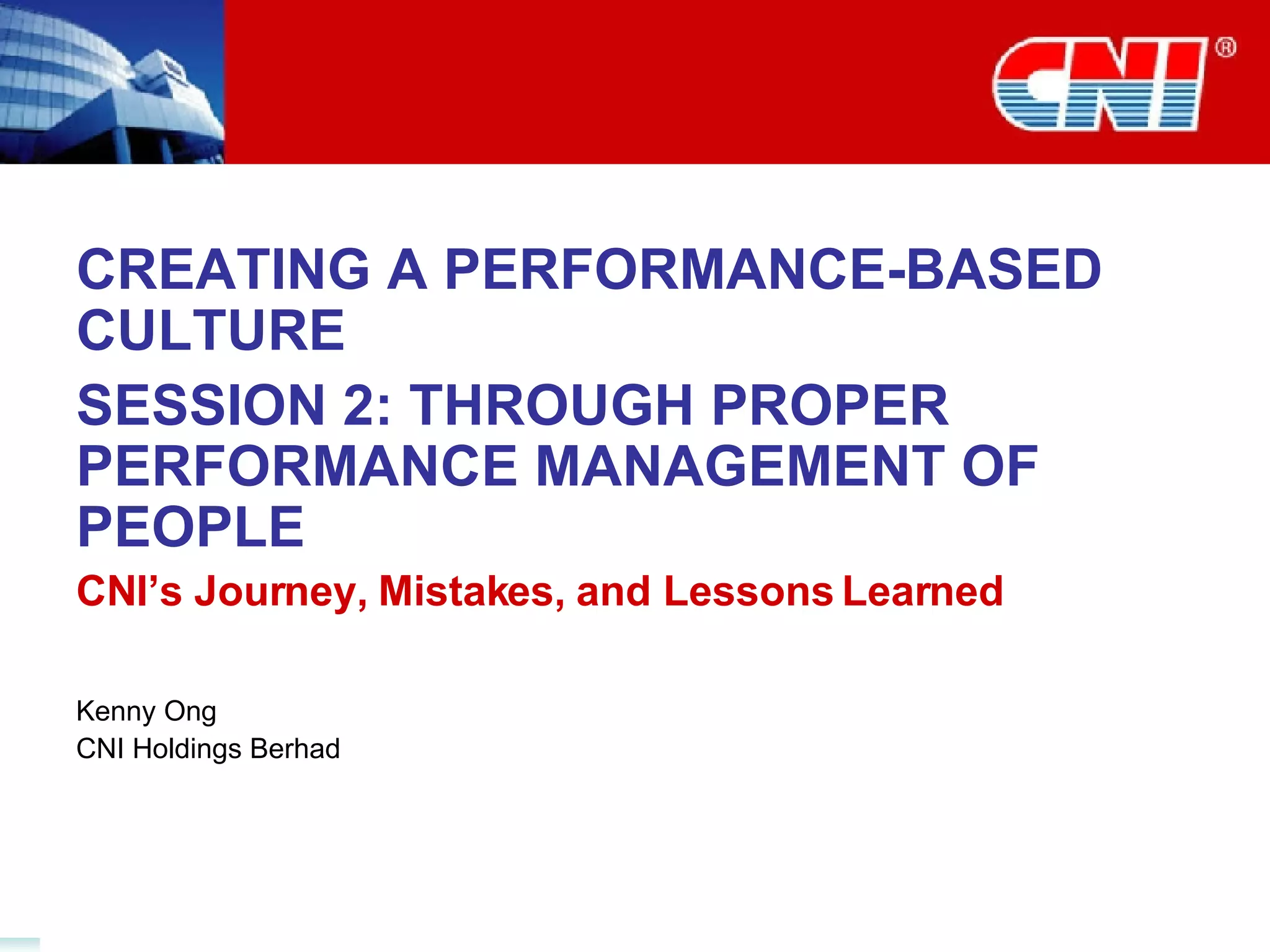 Creating Performance Based Culture through proper people management | PPT