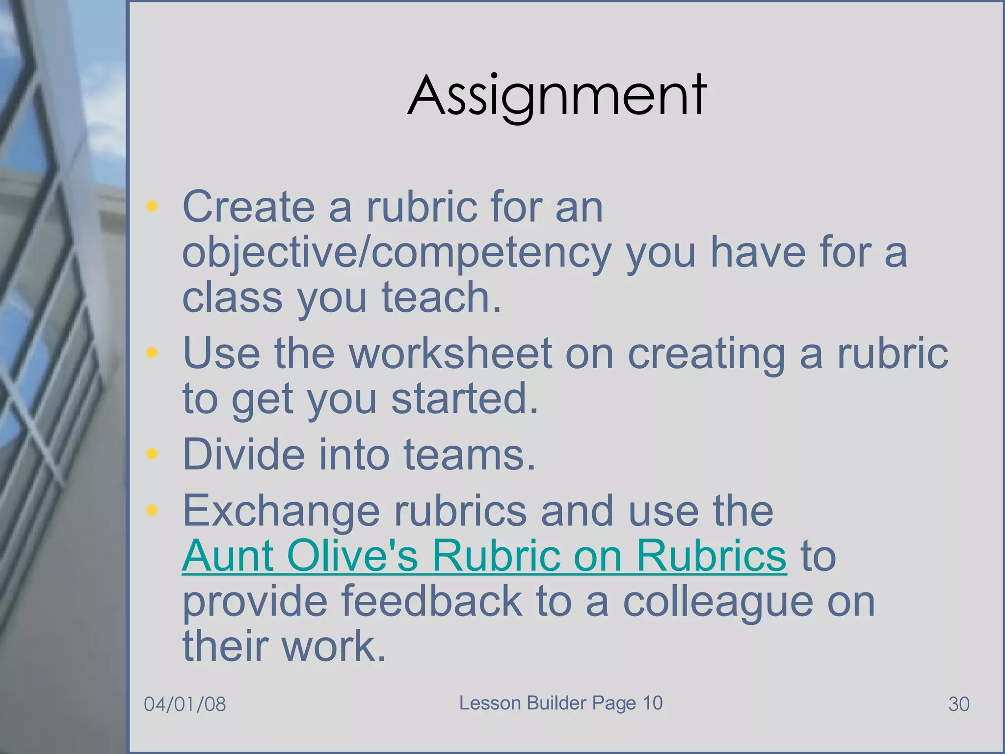 Creating Rubrics | PPT