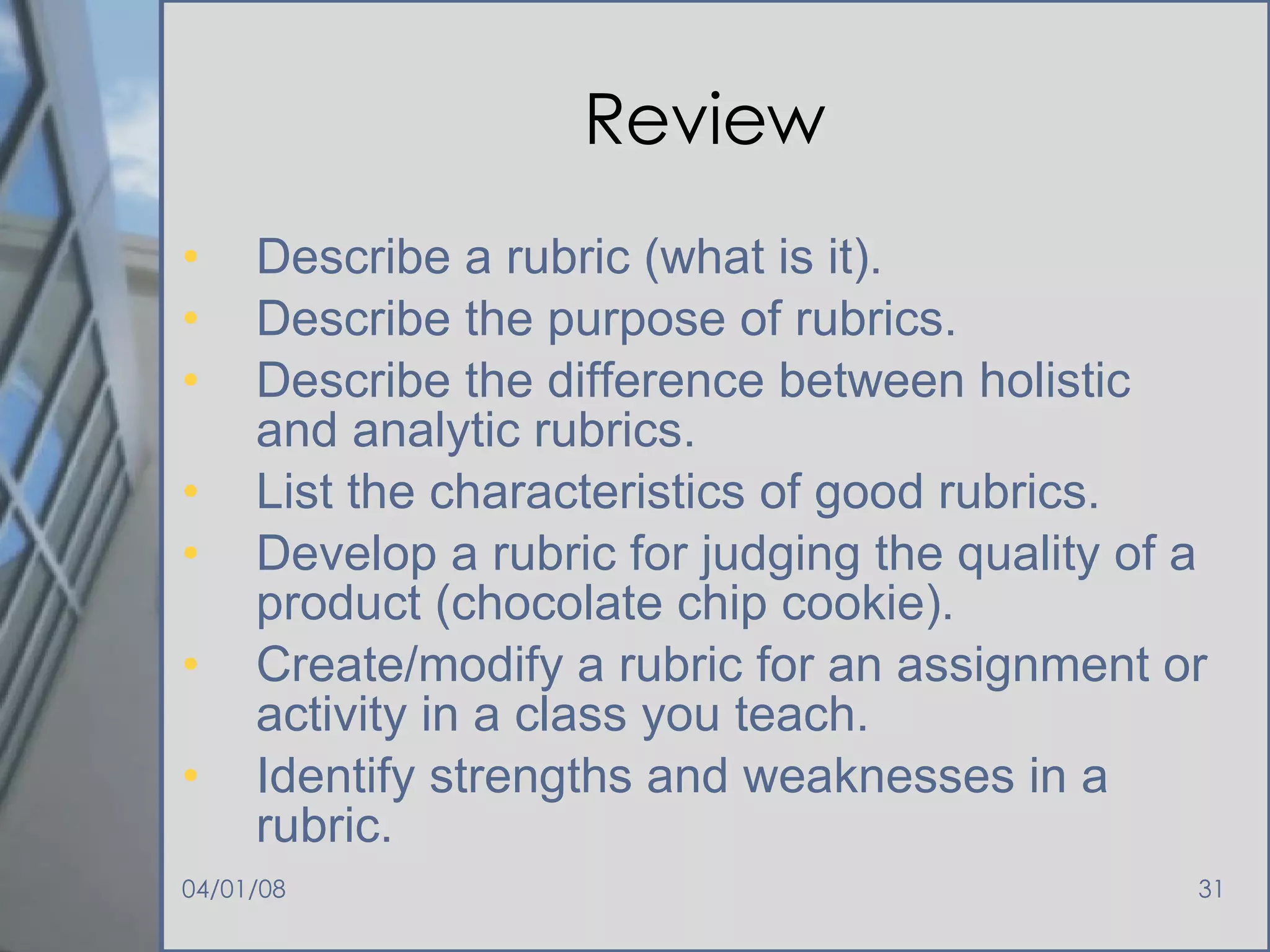 Creating Rubrics | PPT