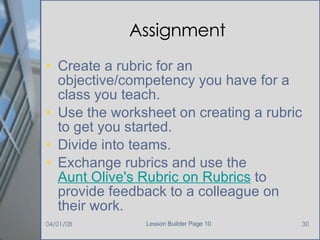 Creating Rubrics | PPT