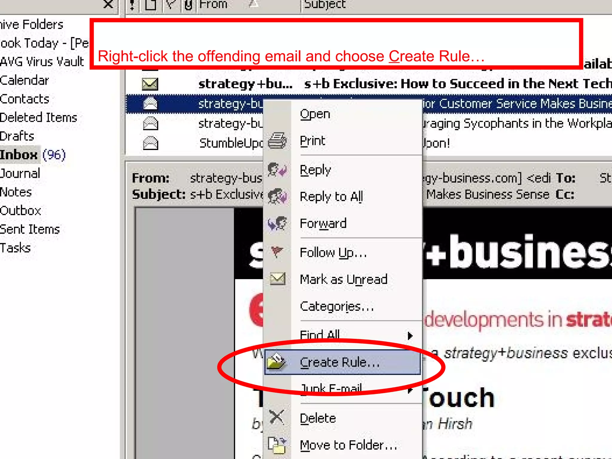 Creating spam rules in Outlook XP | PPS