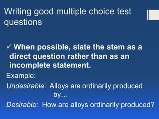 Guidelines in Making Test Item Questions | PPTX