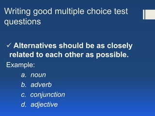 Guidelines in Making Test Item Questions | PPTX