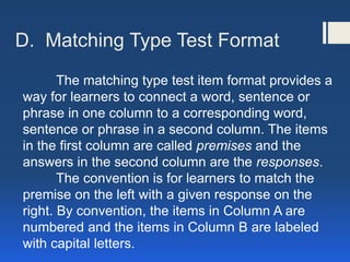 Guidelines in Making Test Item Questions | PPTX