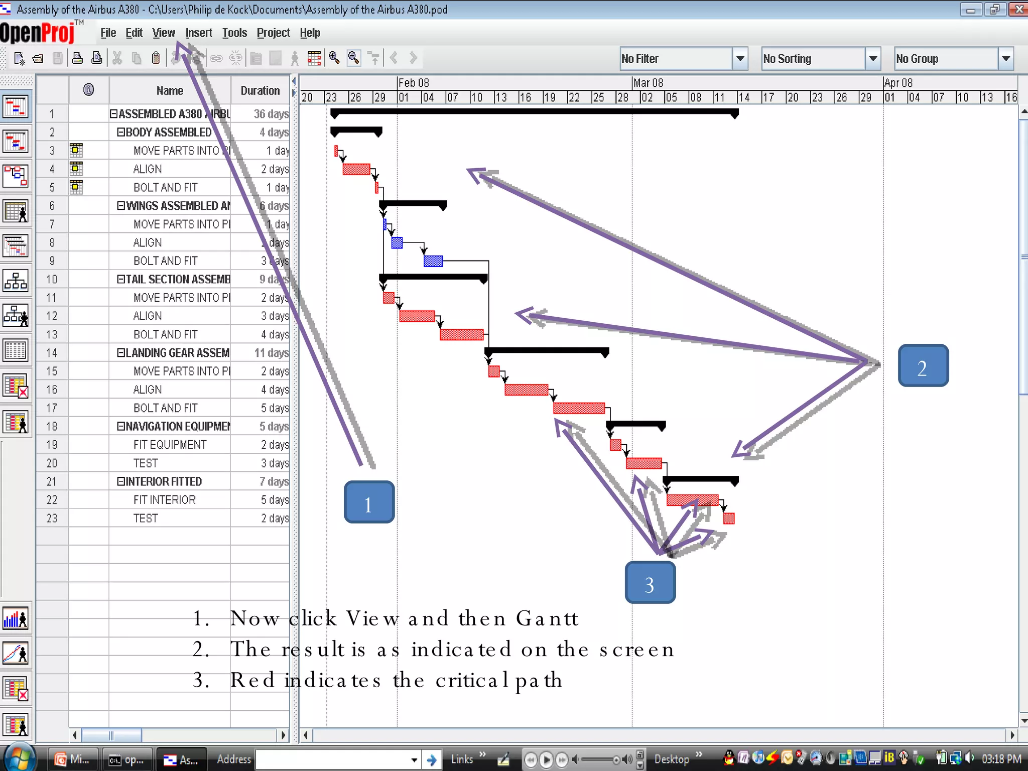 Creating the Network Diagram and Gantt With OpenProj | PPT