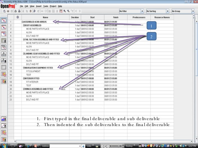 Creating the WBS With OpenProj | PPT | Technology & Computing