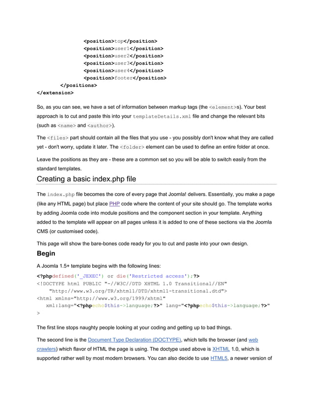 Creating a basic joomla | DOCX