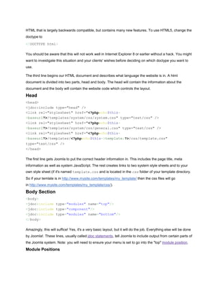 Creating a basic joomla | DOCX