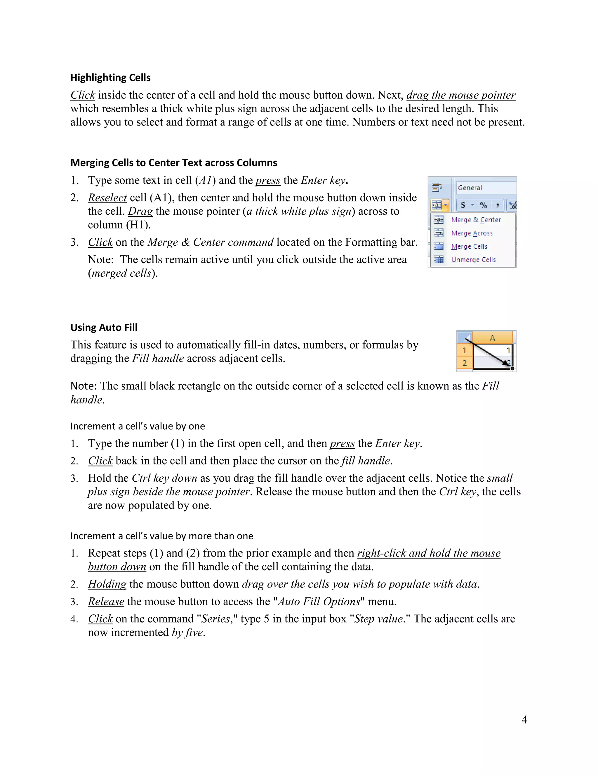 Creating a basic spreadsheet 2010 | PDF