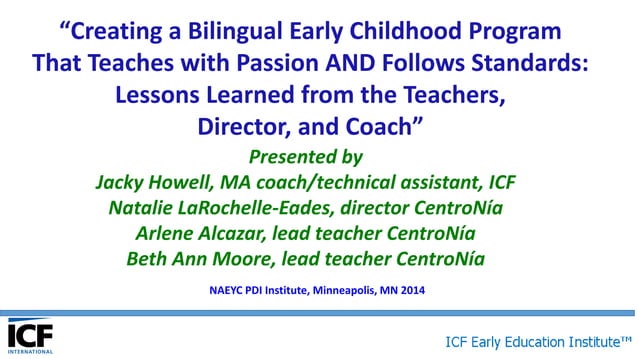 Creating a Bilingual Early Childhood Program | PPT