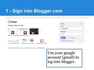 Creating and Posting on Blogger | PDF