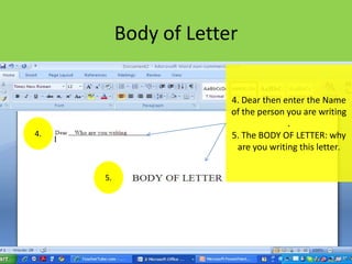 Creating A Business Letter | PPTX