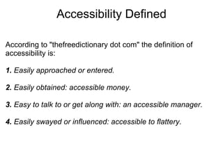 Creating accessibility | PPT