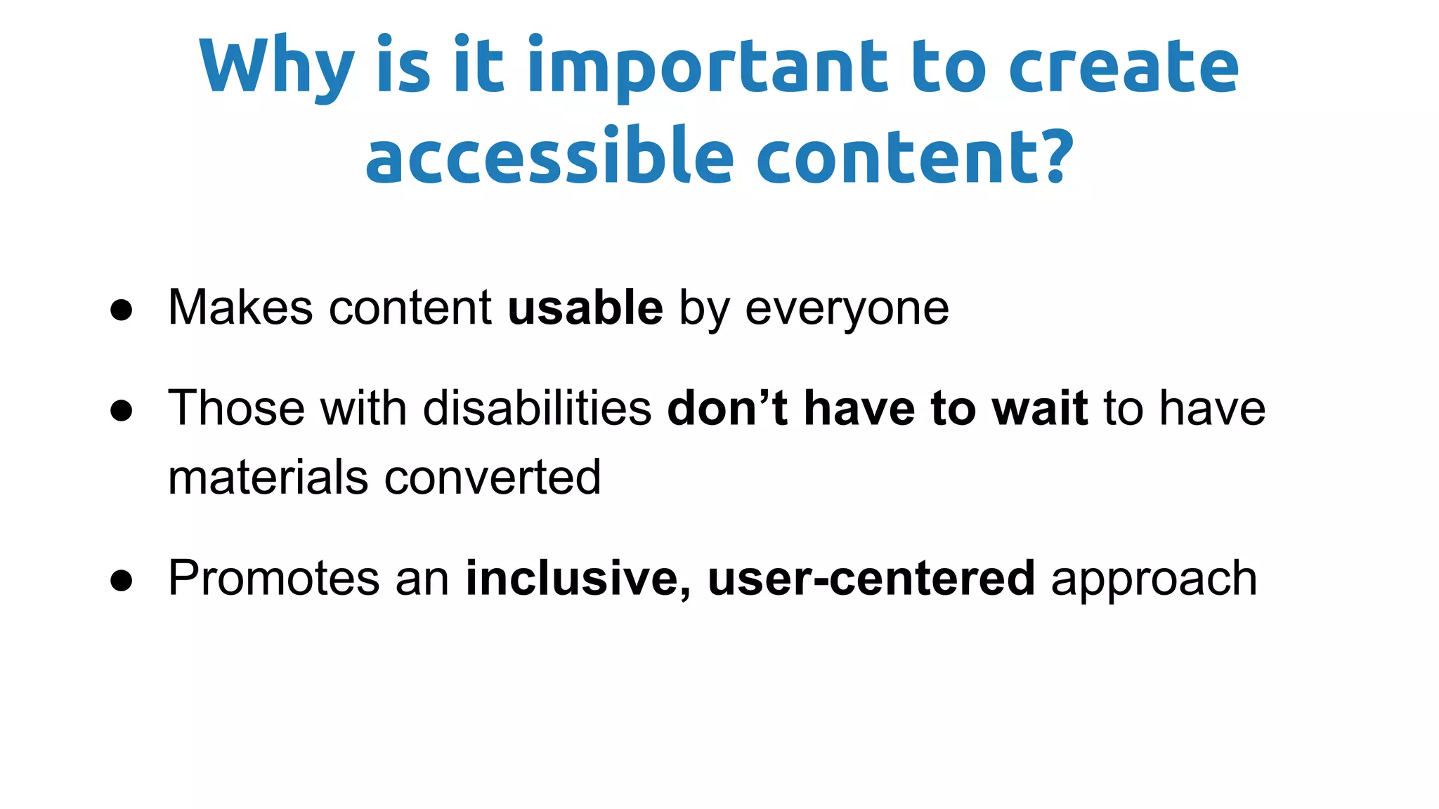 Creating Accessible Documents | PPT