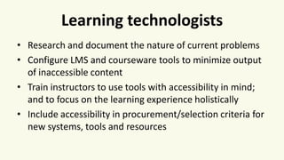 Creating accessible online learning experiences | PPT