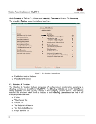 Creating accounting masters tally erp 9 | PDF