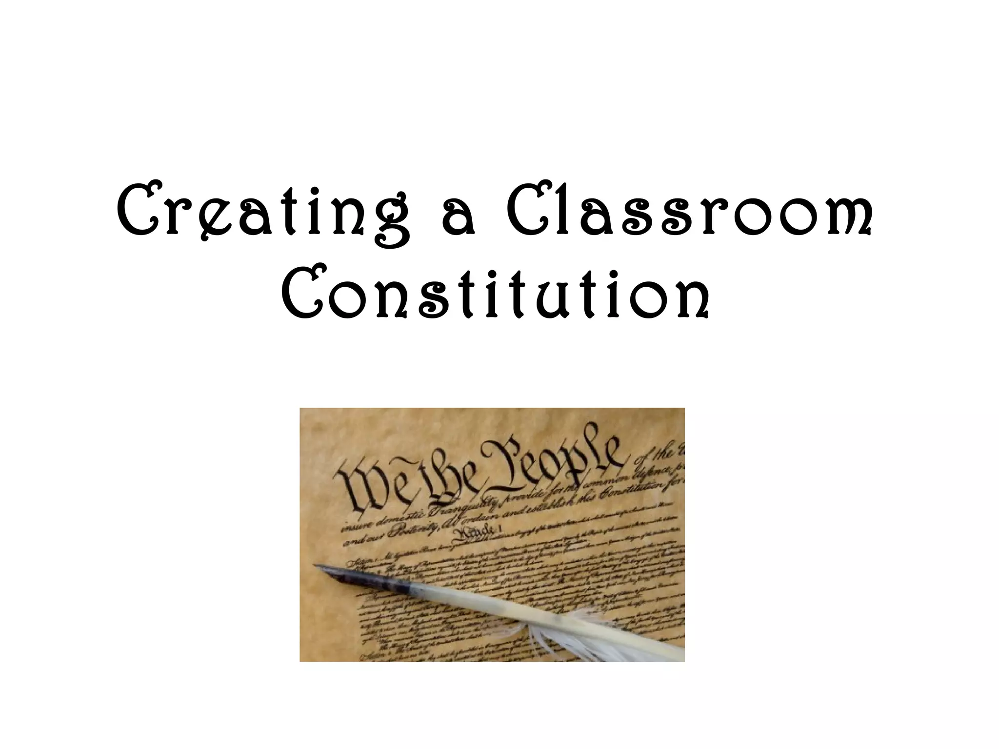 Creating a classroom constitution | PPT | Law