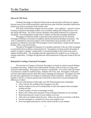 Creating a classroomnewspaper | PDF