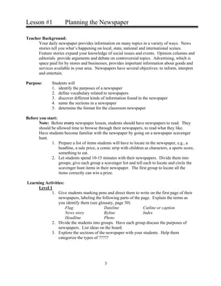 Creating a classroomnewspaper | PDF