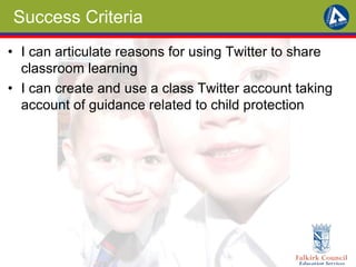 Creating a class twitter account to share classroom learning | PPT