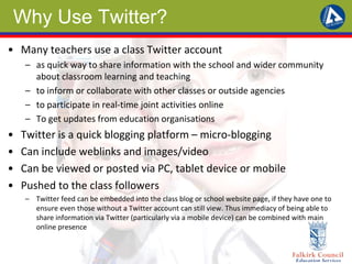 Creating a class twitter account to share classroom learning | PPT