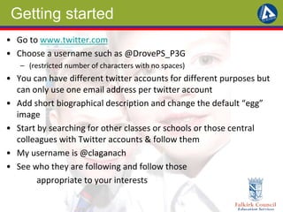 Creating a class twitter account to share classroom learning | PPT