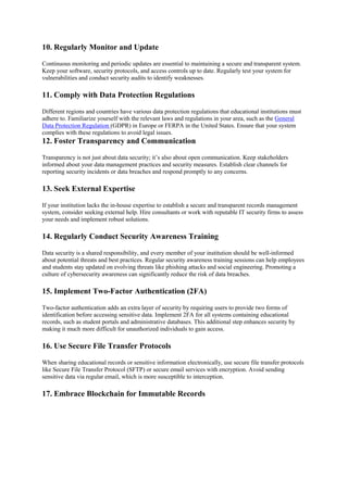 25 Ways To Secure Educational Records | Future Education Magazine | PDF