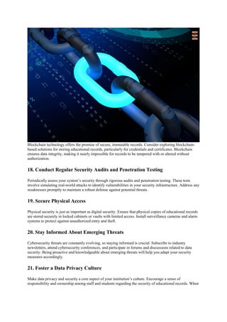 25 Ways To Secure Educational Records | Future Education Magazine | PDF