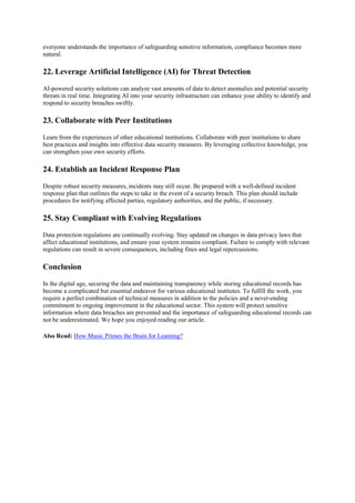 25 Ways To Secure Educational Records | Future Education Magazine | PDF