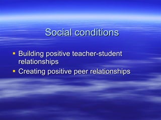 Creating a comfortable learning environment | PPT