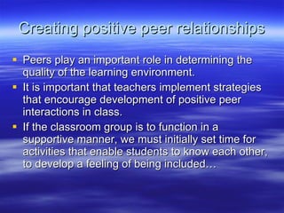 Creating a comfortable learning environment | PPT