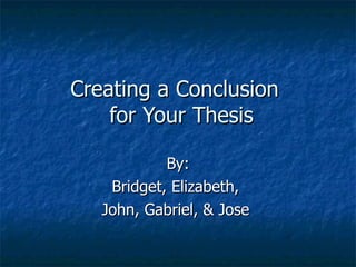 Creating A Conclusion | PPT
