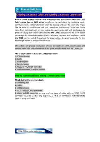 Creating a console cable & making a console connection | PDF