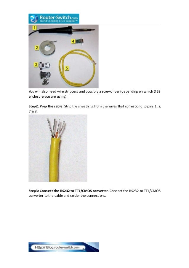 Creating a console cable & making a console connection